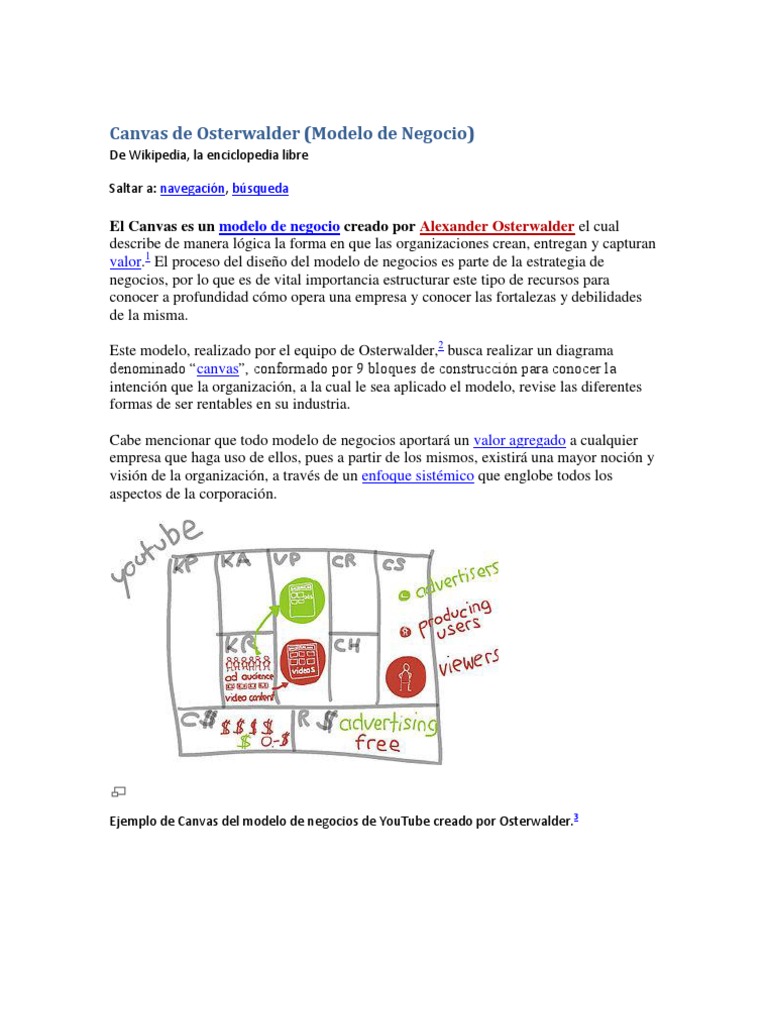 Canvas de Osterwalder | PDF | Distribución (comercial) | Innovación
