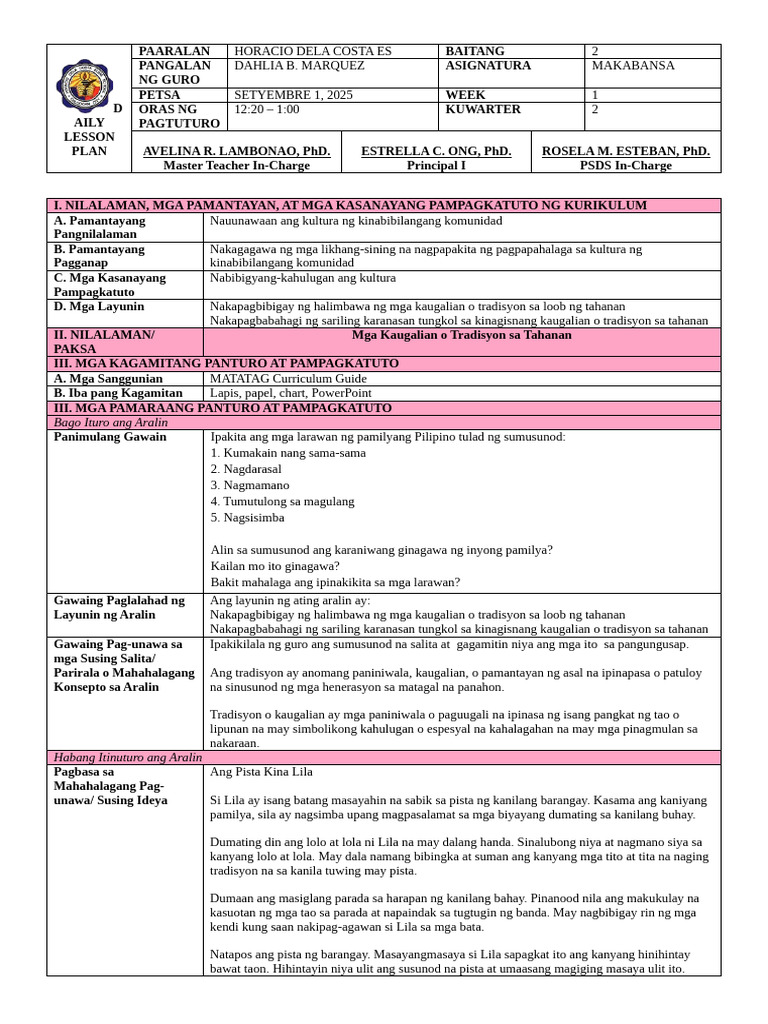 Makabansa Q2 WK1 | PDF