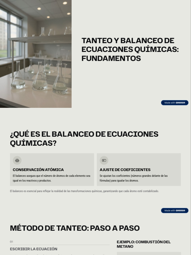 Balanceo de Ecuaciones Químicas: Guía Práctica | PDF | Estequiometría ...