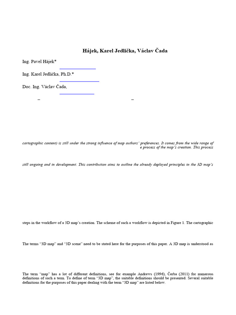 PRINCIPLES OF CARTOGRAPHIC DESIGN FOR 3D MAPS - FOCUSED ON URBAN AREAS ...