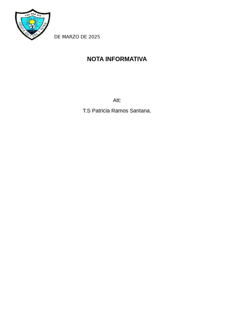 Formato de Nota Informativa 2025 | PDF