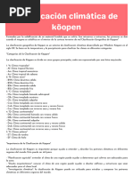Clasificacion Climatologia de Koppen | PDF