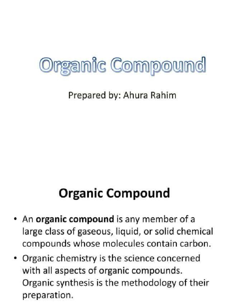 Organic Compounds | PDF