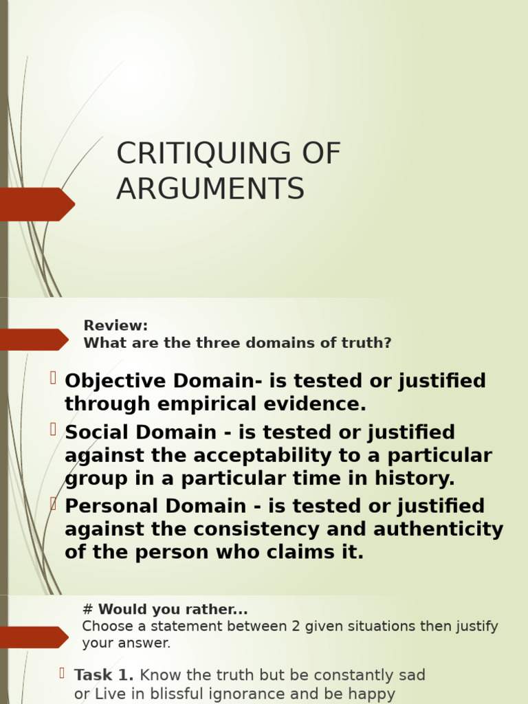 Understanding Truth and Argumentation | PDF | Argument | Logic