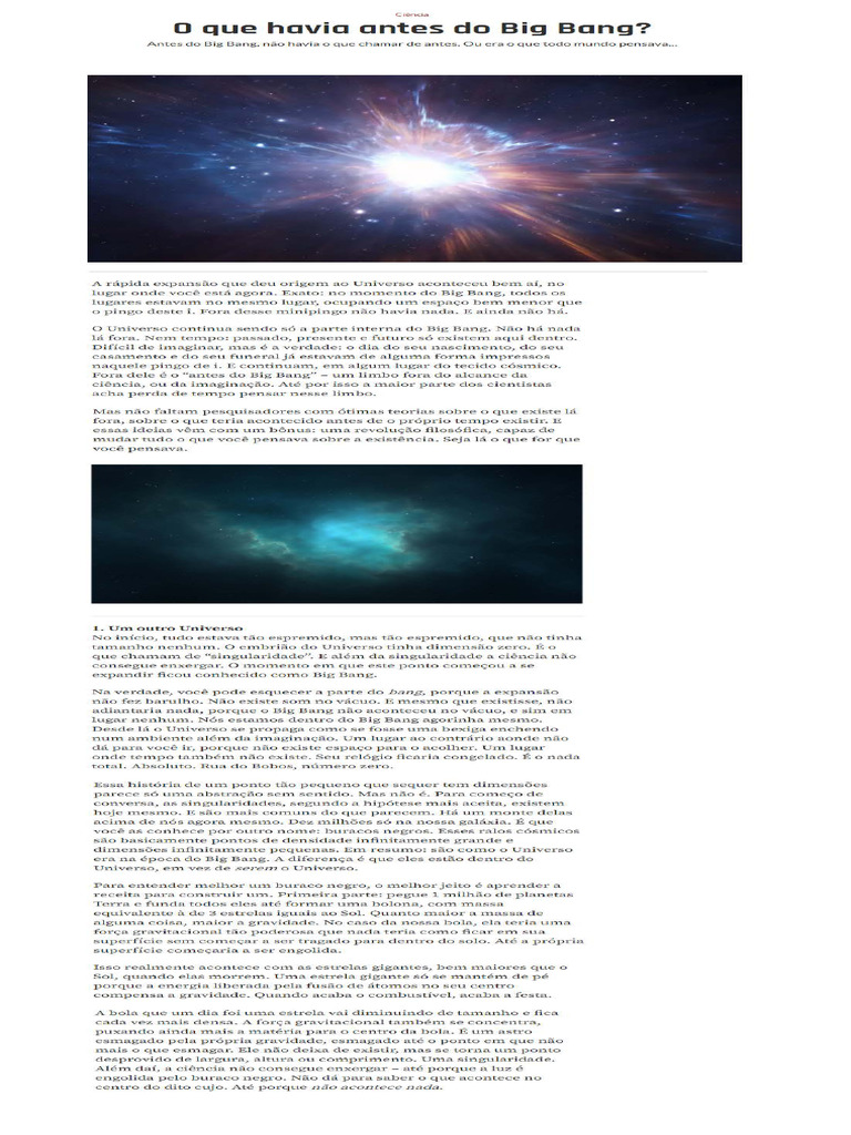 01 O Que Havia Antes Do Big Bang | PDF