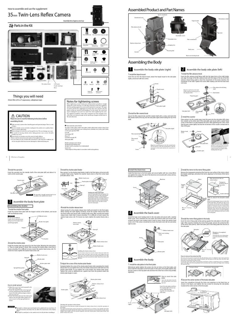 Assembly Guide for Twin-Lens Camera | PDF