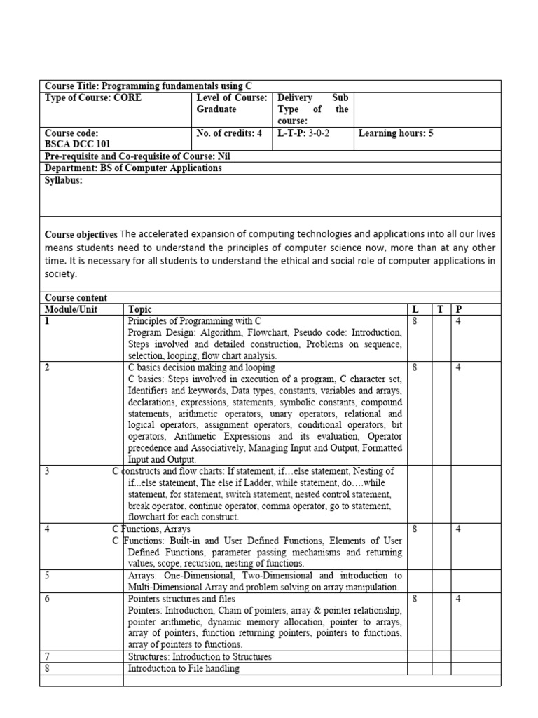 B.S. Computer Application | PDF | Pointer (Computer Programming) | Computer Network