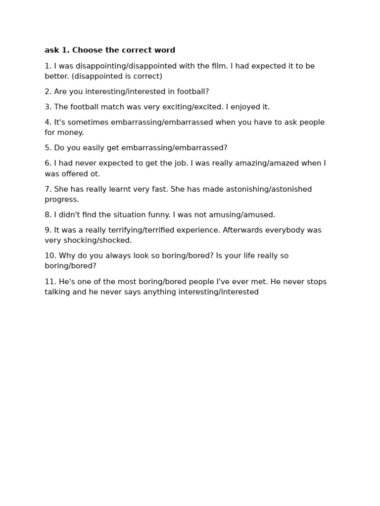 Correct Word Usage in Sentences | PDF
