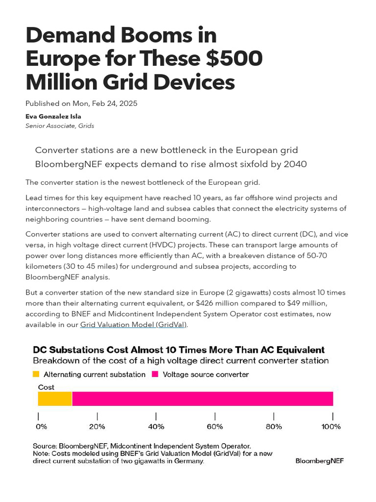 Europe's $500M Converter Station Demand | PDF | High Voltage Direct ...