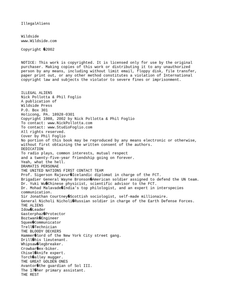 Nick Pollotta & Phil Foglio - Illegal Aliens | PDF | Computer Keyboard