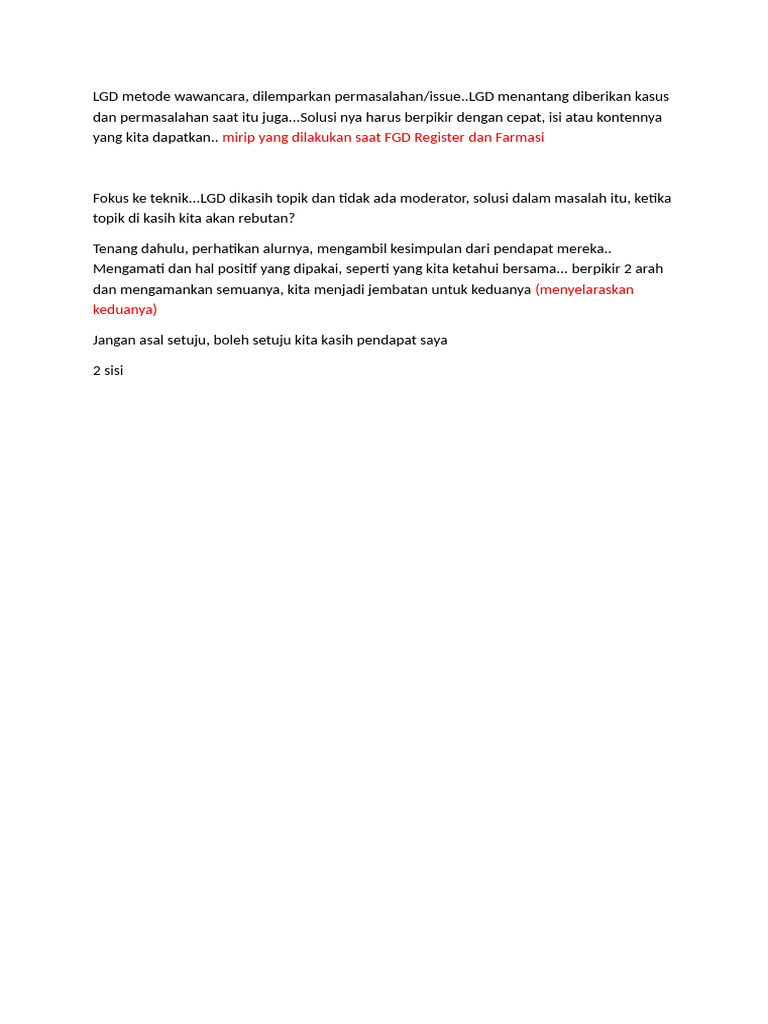 LGD metode wawancara | PDF