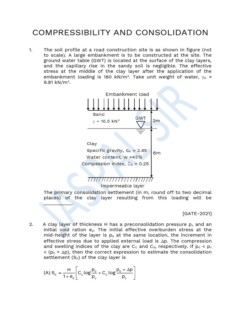 Compressibility and Consolidation 1754305333899 | PDF | Mechanics ...