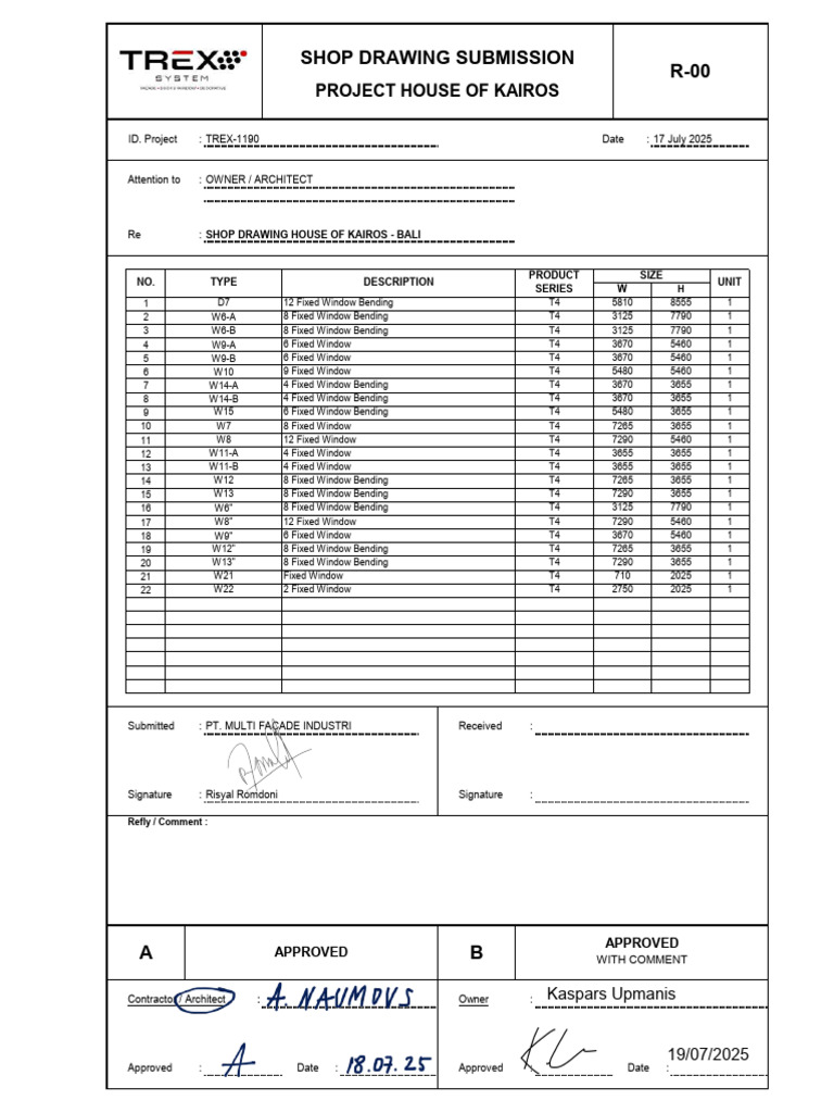 2025-07-17 Shop Drawing Project House of Kairos R-01 | PDF
