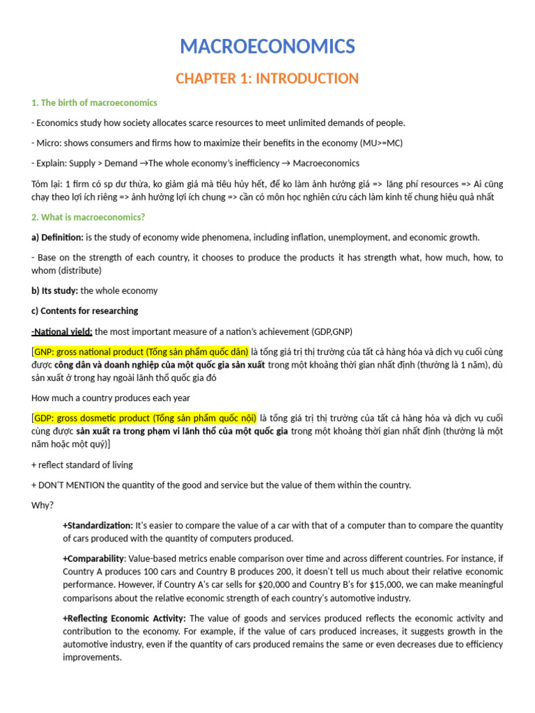 MACROECONOMICS (Note From Studocu) | PDF