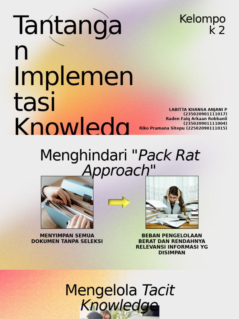 Tantangan Implementasi Knowledge Management | PDF