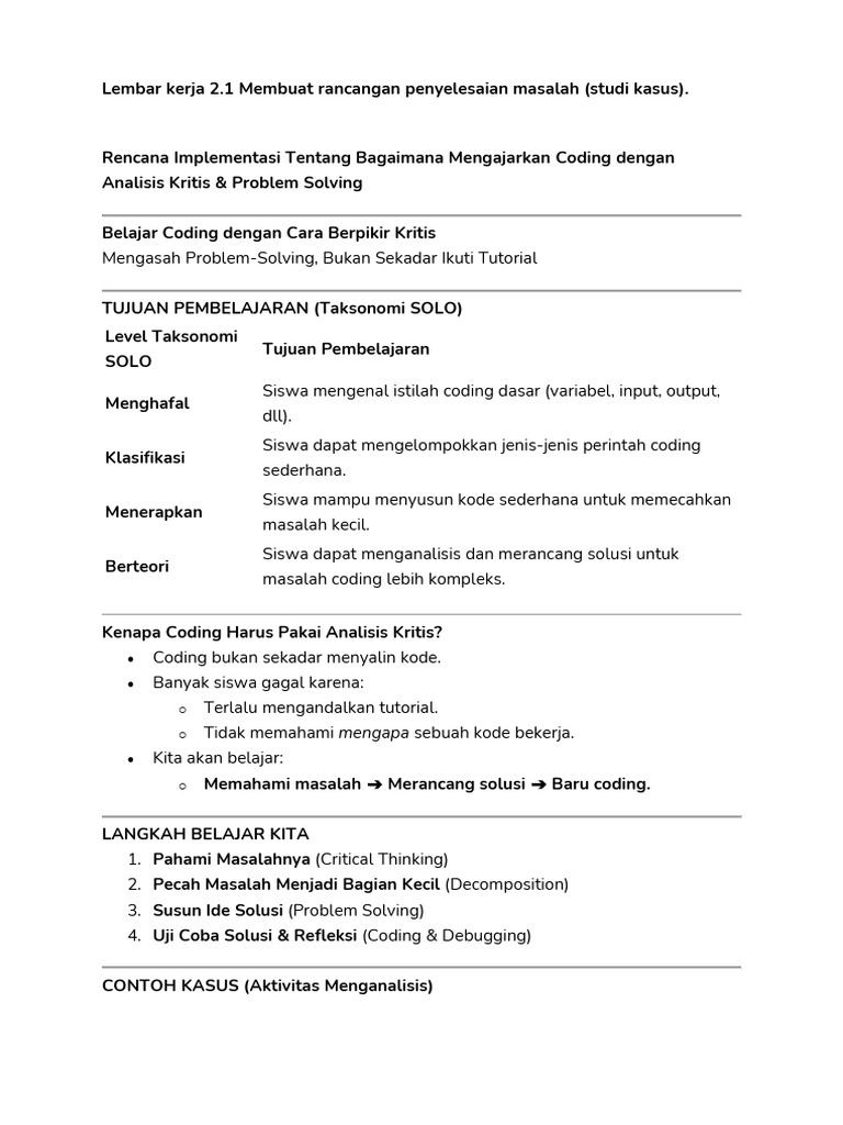 Lembar kerja coding | PDF