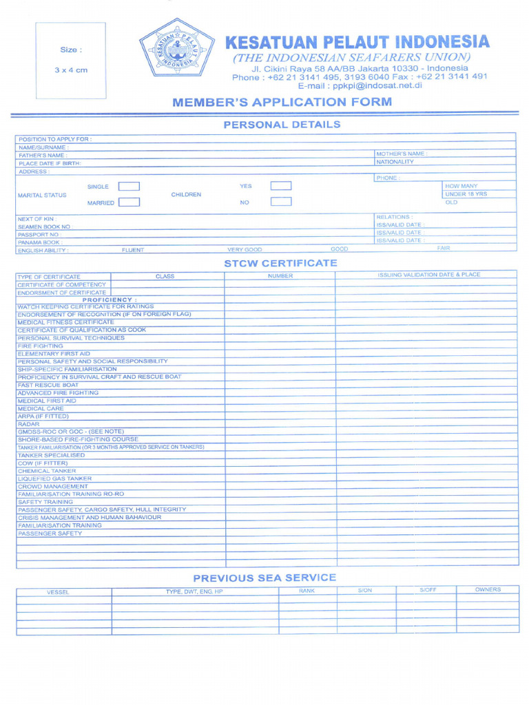 Form Aplikasi Membership KPI | PDF