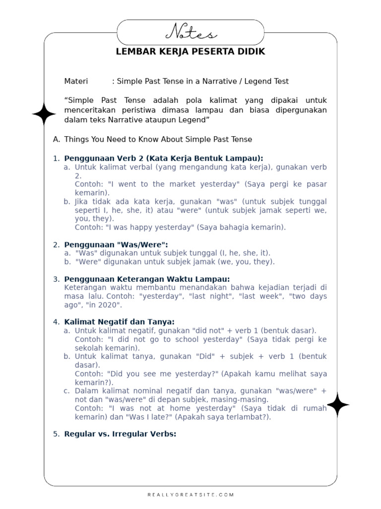 Contoh Soal: Simple Past Tense | PDF
