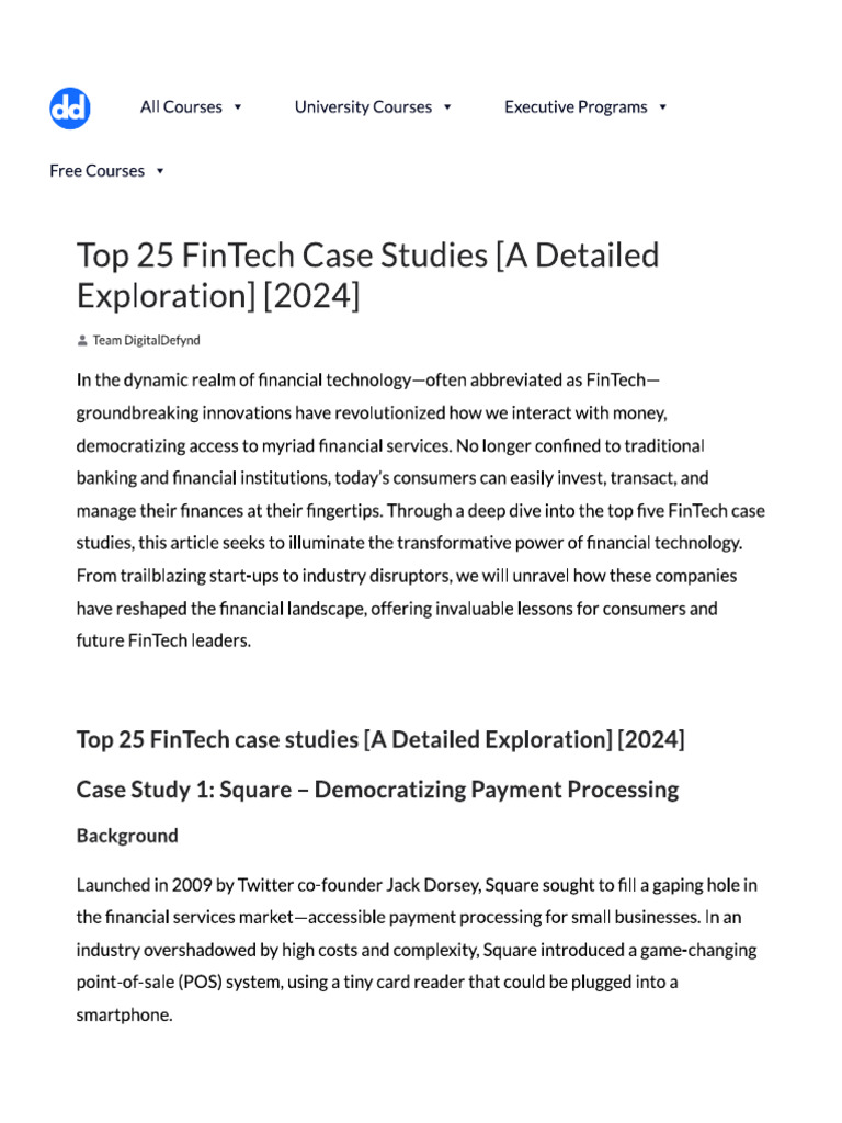 Top 25 FinTech Case Studies (A Detailed Exploration) (2024 ...
