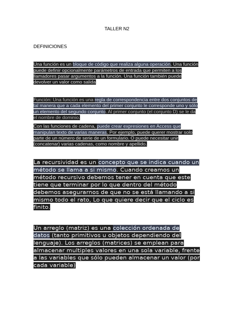 Taller Algoritmos | PDF