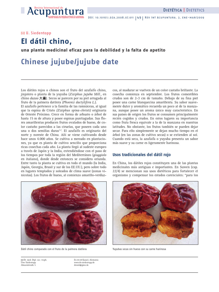 DATIL ROJO CHINO Propiedades | PDF | Fruta