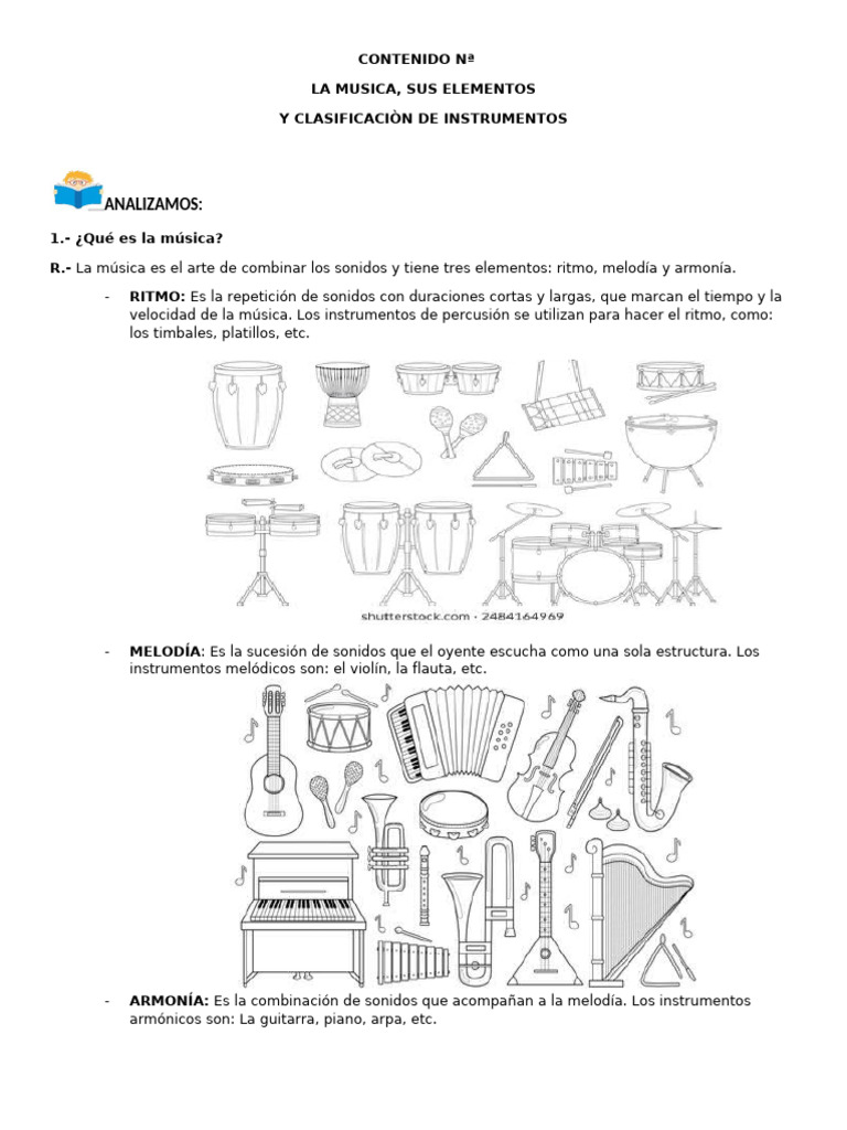 Tema Elementos e Instrumentos Melodicos | PDF | Instrumentos musicales ...