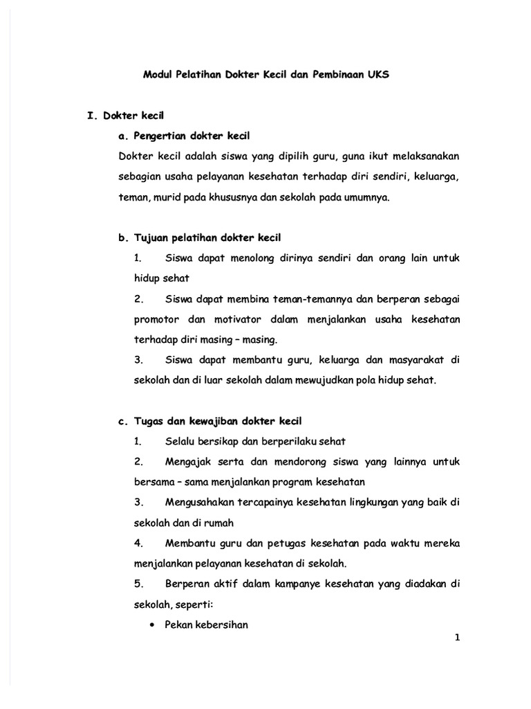 Modul Dokter Kecil | PDF