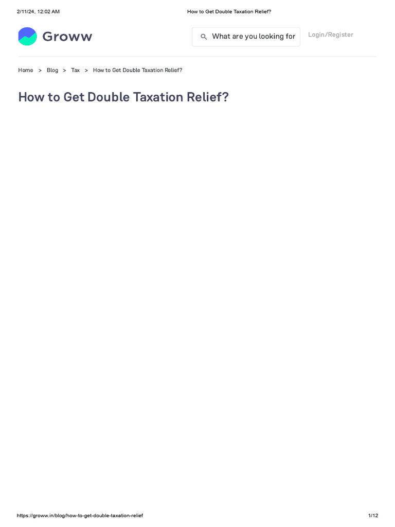 Double Taxation Relief Strategies | PDF | Double Taxation | Taxes