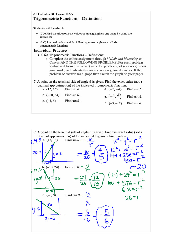 BC 0.6A Worked Out Answers To The Packet Questions | PDF