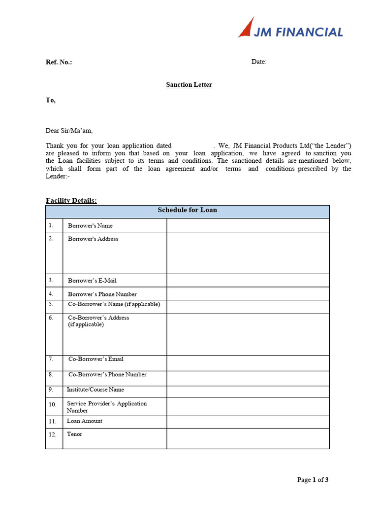 Sanction | PDF | Loans | Interest