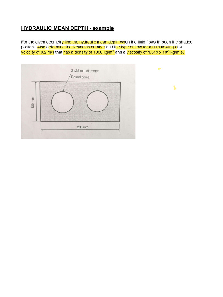 Hydraulic Mean Depth Example 1 PDF | PDF