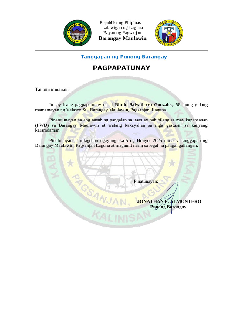 Certificate of PWD | PDF