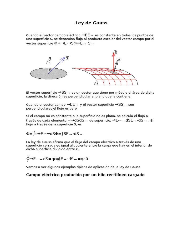 Ley de Gauss y cálculo de flujo eléctrico | PDF