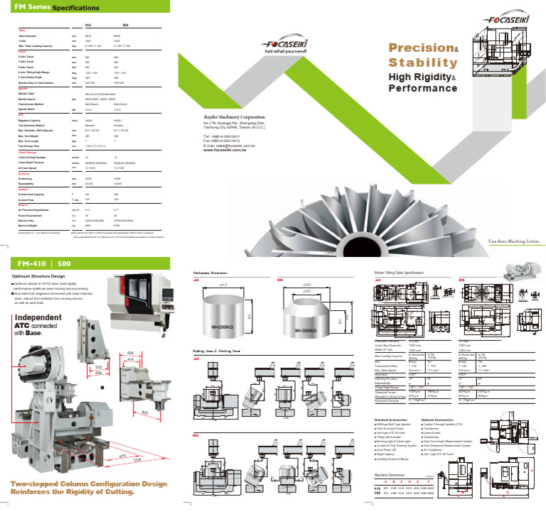 Five Axes Machining Center (202409) | PDF | Mechanical Engineering | Machines