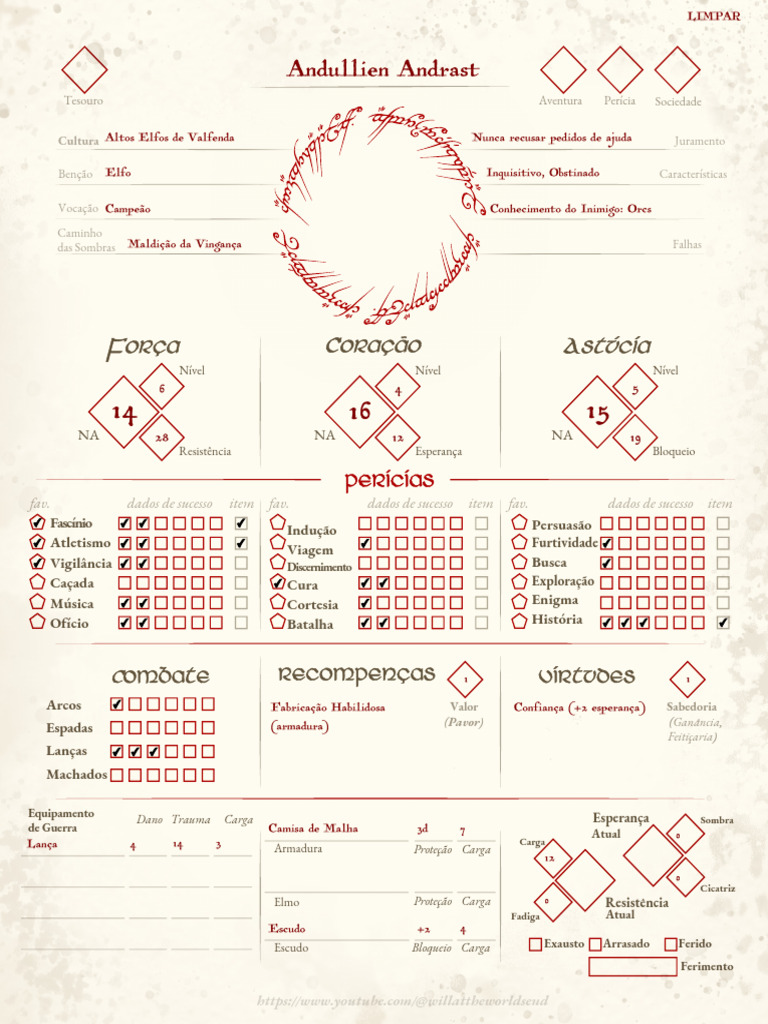 Ficha Alternativa Preenchivel - A4 - Willat - The Worlds End | PDF