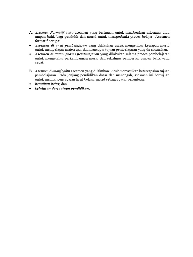 Fungsi Asesmen Formatif dan Sumatif | PDF