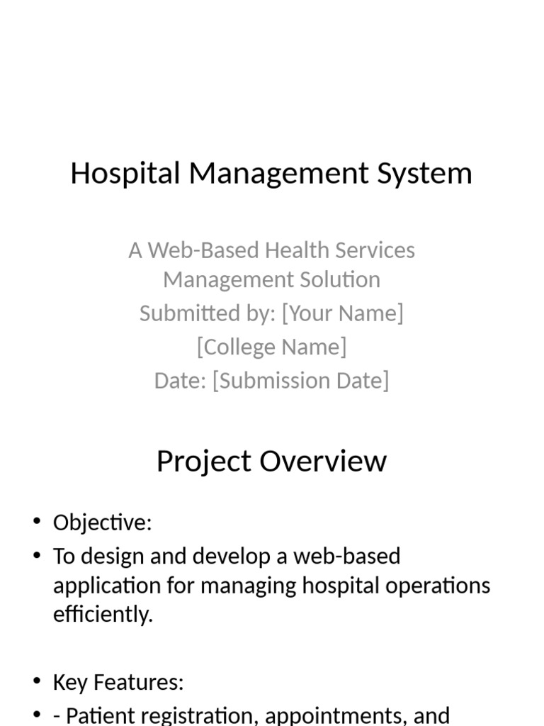 Hospital Management System Presentation | PDF