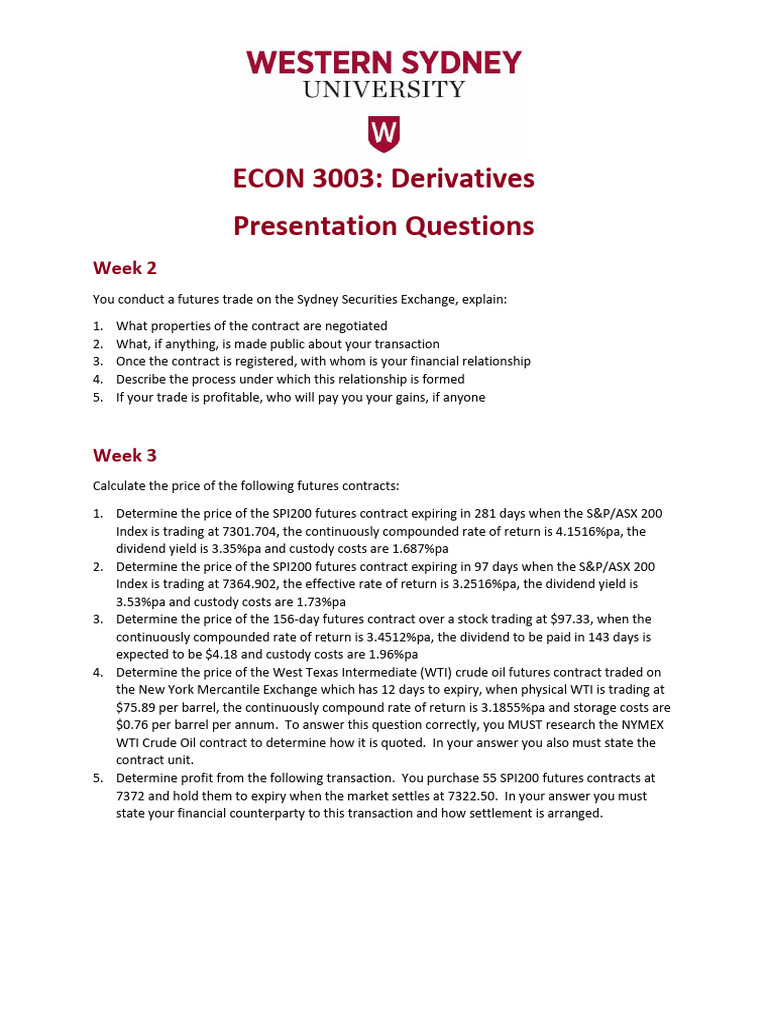 Futures and Options Trading Analysis | PDF | Option (Finance) | West ...