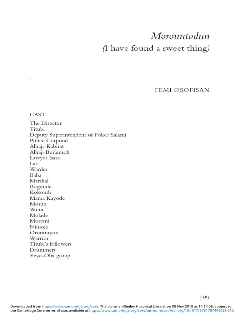 Morotodun by Femi Osofisan | PDF
