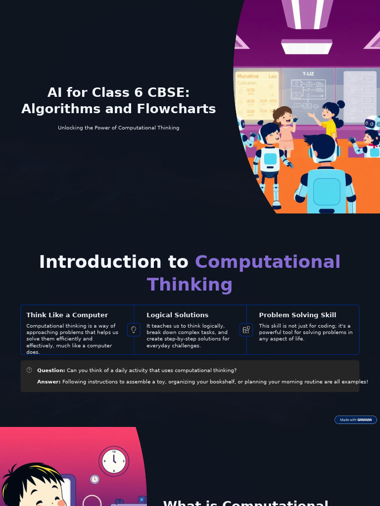 AI for Class 6 CBSE Algorithms and Flowcharts | PDF | Algorithms ...