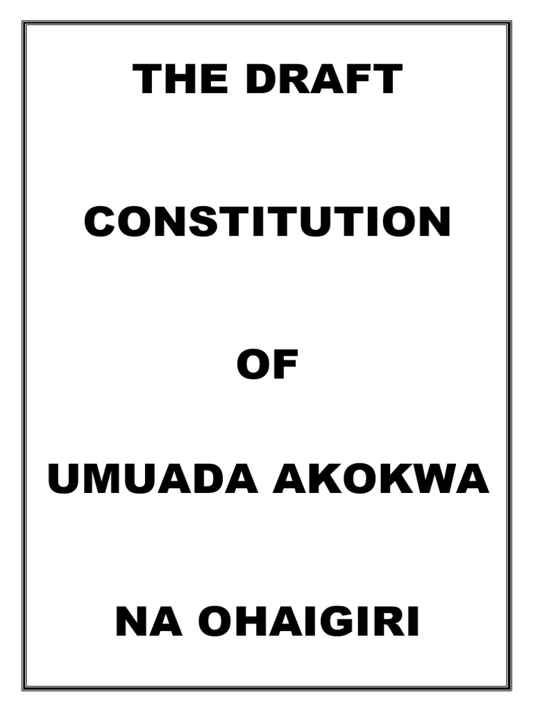 Constitution of Umuada Akokwa Na Ohaigiri | PDF | Government | Justice