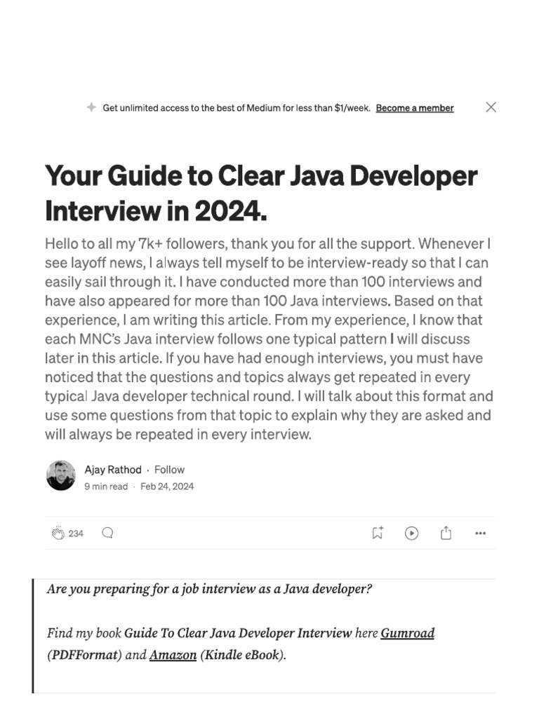 2014 Java Interview | PDF