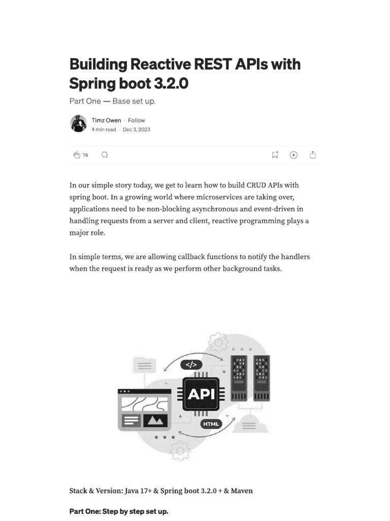 Building Reactive REST APIs With Spring Boot 3.2.0 Part I | PDF