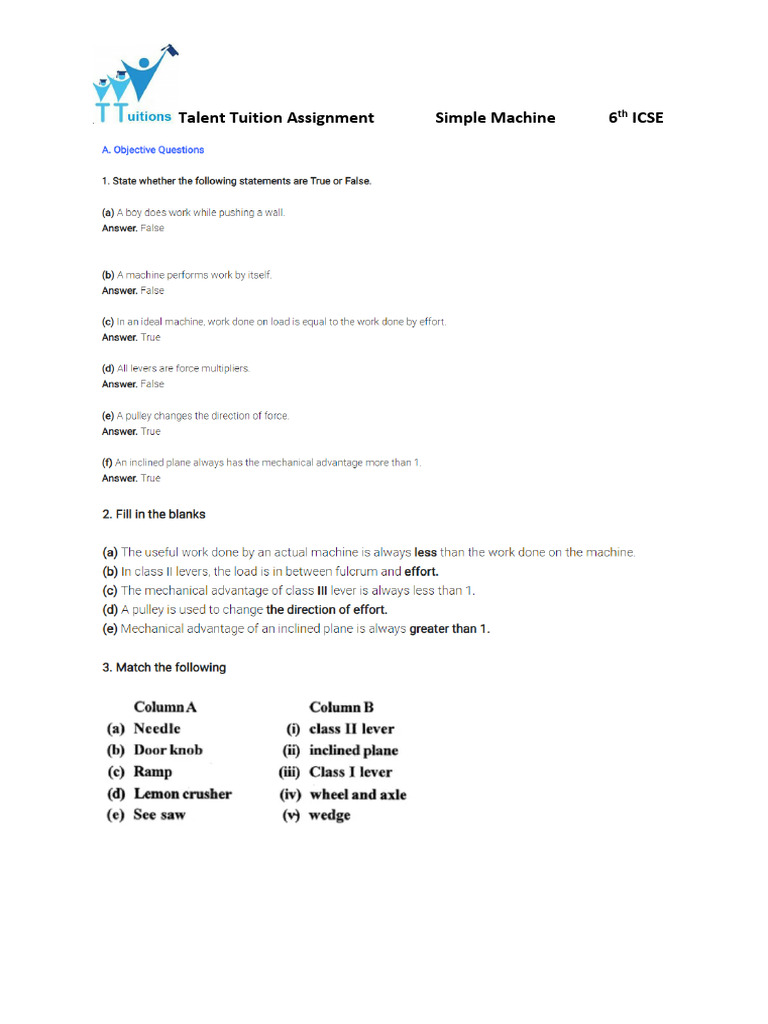 Simple Machines | PDF