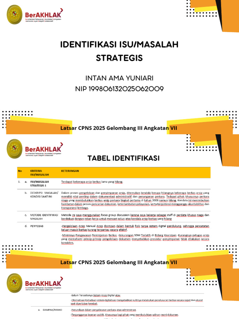 1 - 7 - Intan Ama Yuniari - Tugas Individu 3 Identifikasi Isu (4 Sept 2025) | PDF