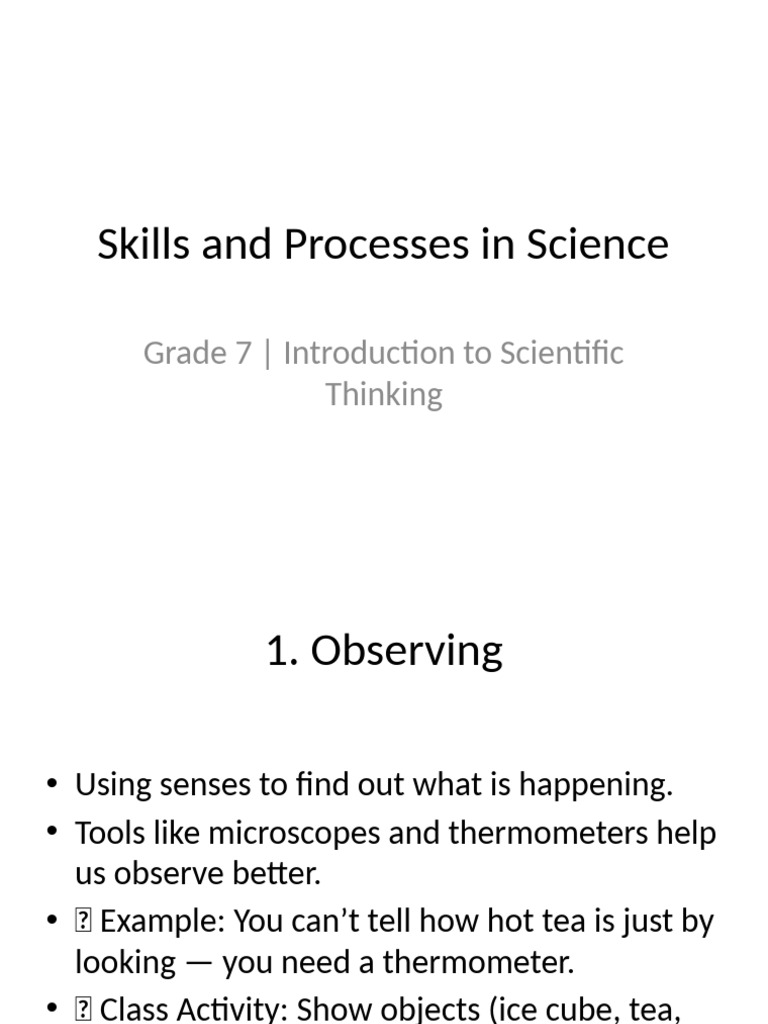 Scientific Skills Lesson Grade7 | PDF