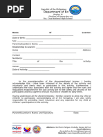 PARENTAL CONSENT FORM - Template Pursuant To Annex C of DepEd Order No ...