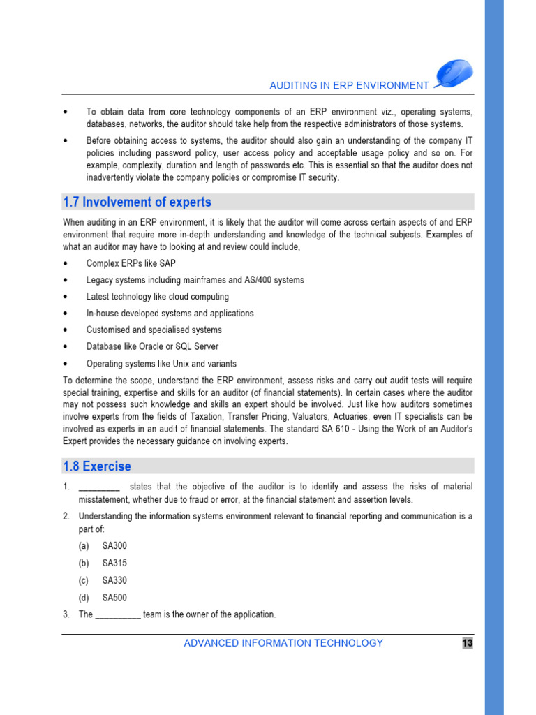 ERP Audit Best Practices and Guidelines | PDF | Audit | Enterprise ...
