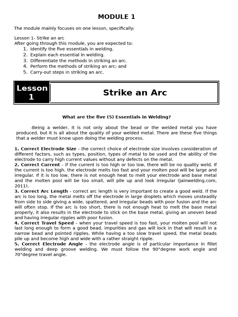 Lesson 1 | PDF | Welding | Construction