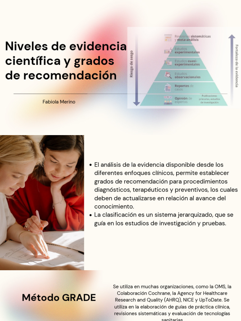 Niveles y grados de evidencia científica | PDF | Evidencia basada en ...
